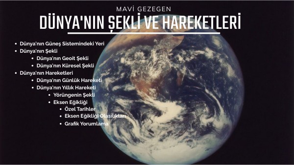 Dünya'nın Şekli ve Hareketleri | Genially