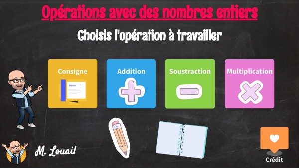 Opérations nombres entiers 6e | Genially