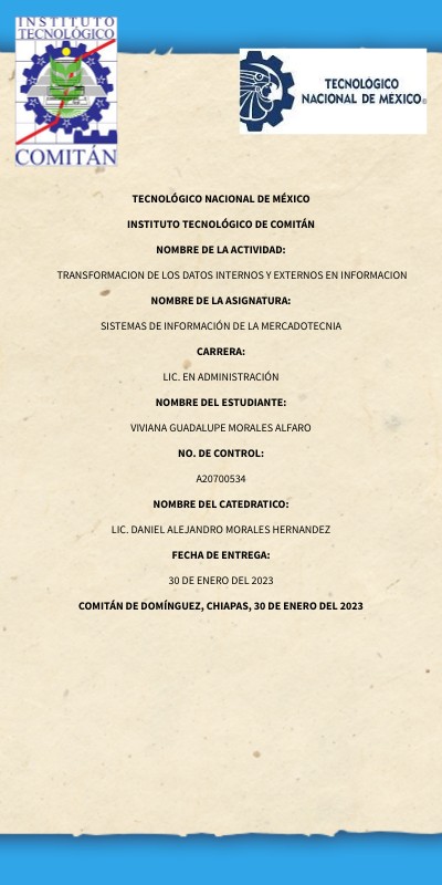 GeniallTransformación de los datos internos y externos en y sin título ...
