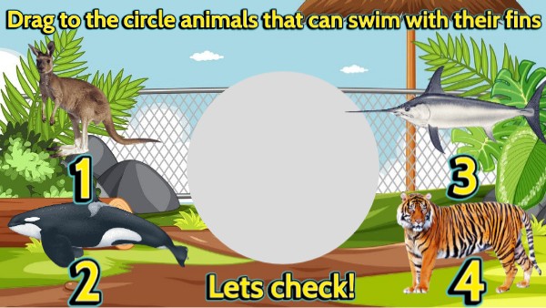 Drag to the circles of animals