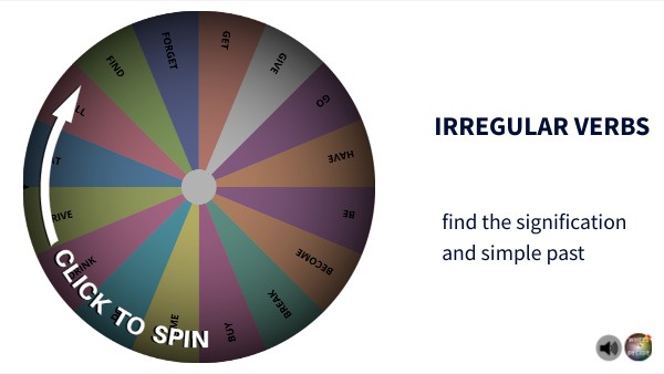 Wheel decide: 15 irregular verbs | Genially