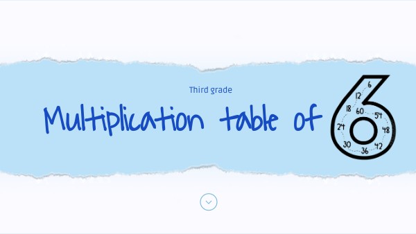 Multiplication table of 6