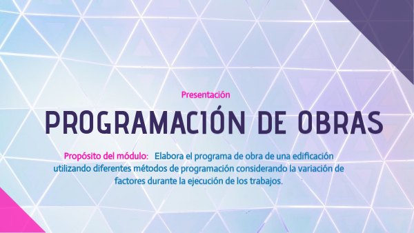 PROGRAMACION DE OBRAS