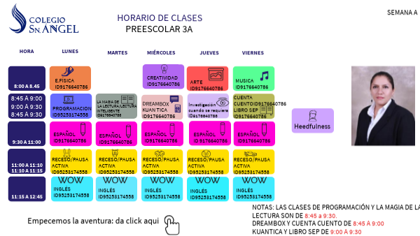 HORARIO DE CLASES 3 ESPAÑOL E INGLES