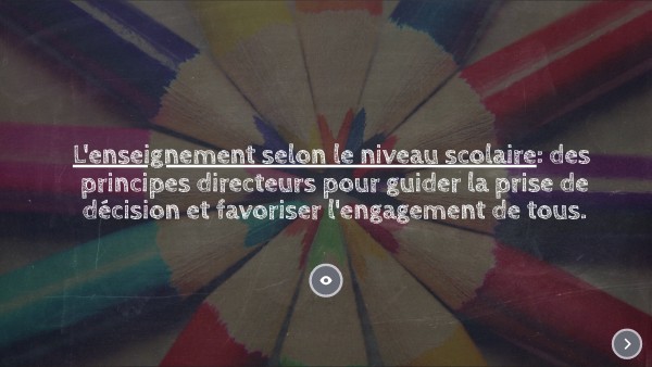 Copie - Principes directeurs enseignement selon le niveau scolaire | Genially