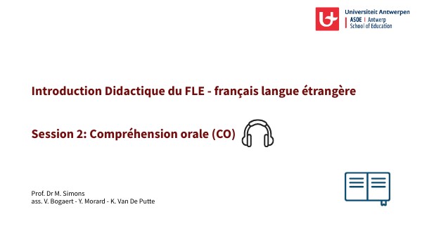Intro Did FLE Session 2 Compréhension orale