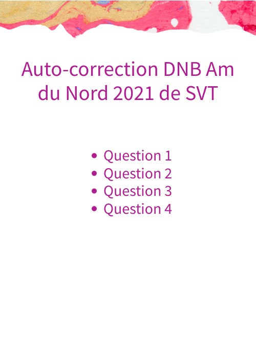 Auto-correction DNB Am du Nord 2021 SVT | Genially