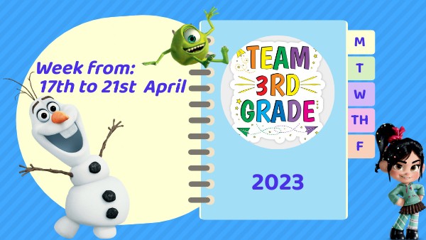 3RD GRADE WEEK FROM 17TH to 21st APRIL