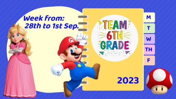 6TH GRADE WEEK FROM 28th to 1st September | Genially