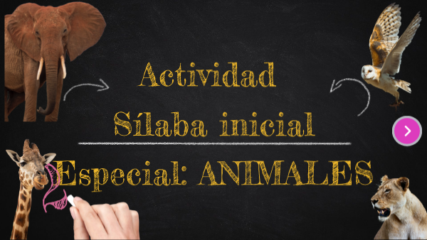 ACTIVIDAD SÍLABA INICIAL ANIMALES