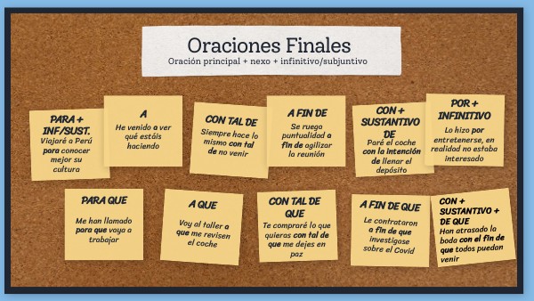 Oraciones Finales | Genially