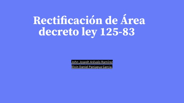Decreto ley 125-83 | Genially