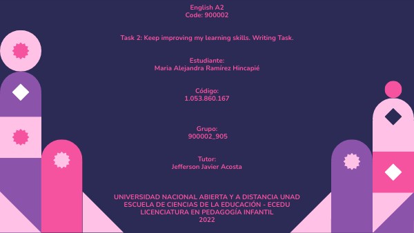 Task 2 - Keep improving my learning skills. Writing Task | Genially