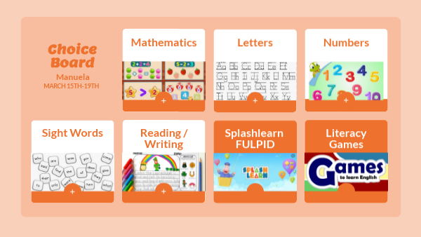 Manuela's Choice Board | Genially