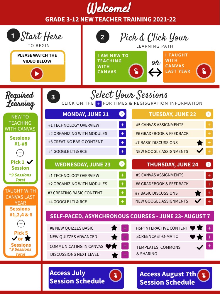 (July) 2021-2022 Canvas New Teacher Training Schedule (June)