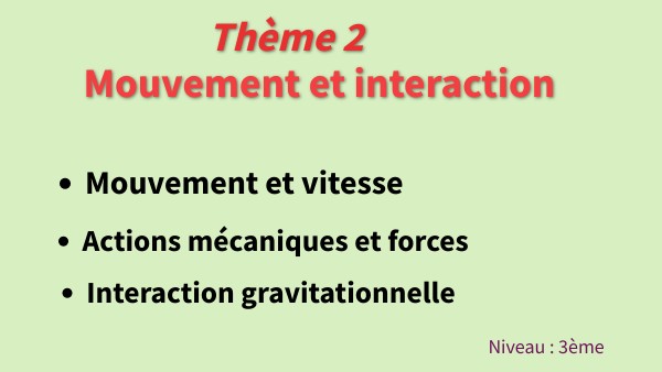 Mouvement et interaction : chapitre I | Genially
