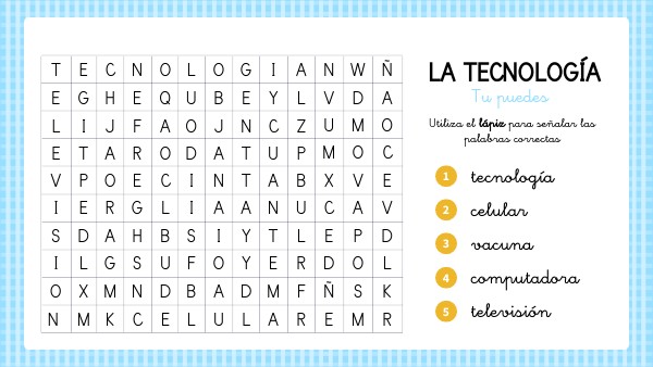 SOPA DE LETRAS tecnologia | Genially