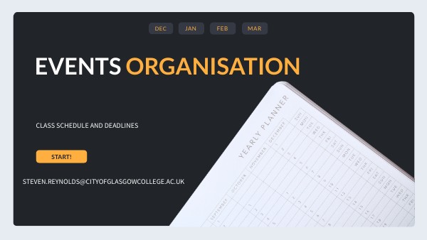 EVENT ORGANISATION CALENDER