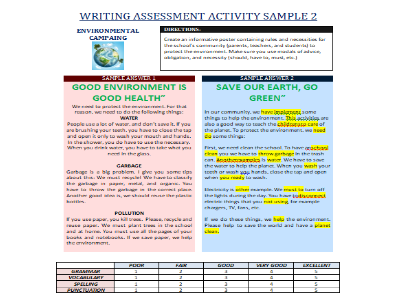 Ingles - WRITING SAMPLE 2 | Genially