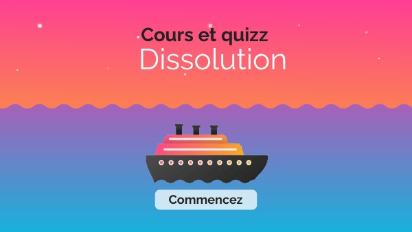Dissolution - cours + quizz | Genially