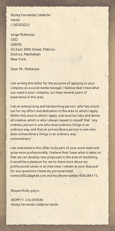 Letter of Recommendation and Labor Job Letter | Genially