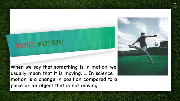 MOTION 2ND GRADE | Genially