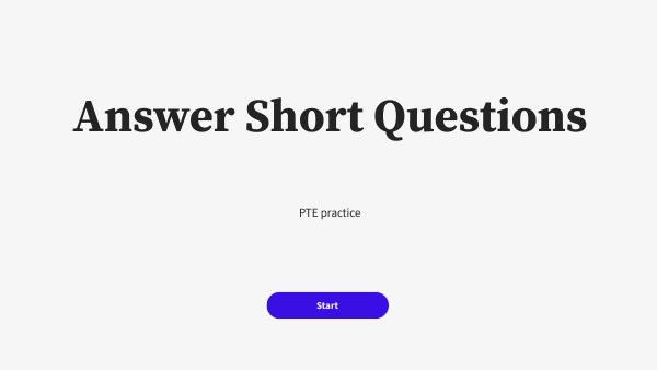 Answer Short Question - PTE - # 1