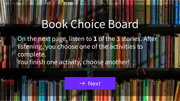 Book Choice Board | Genially