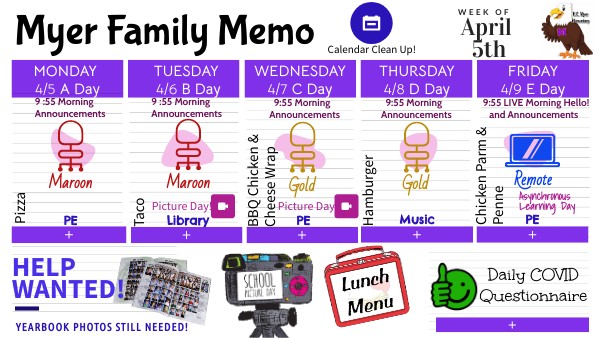 Myer Family Memo 4-5-21 | Genially