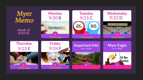 Myer Memo Week of 9-20-21 | Genially