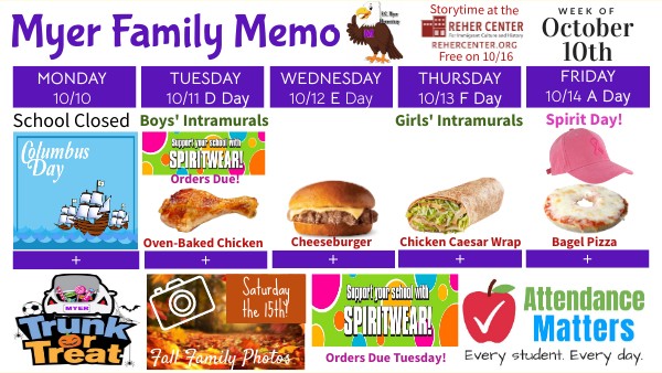 Myer Family Memo 10-10-22 | Genially