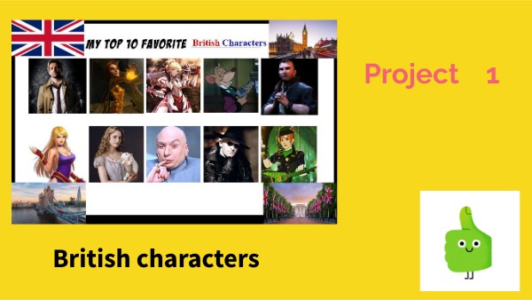 Project 1 British characters 5ème