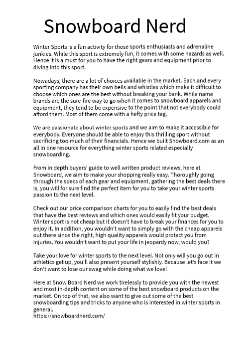 Snowboard Nerd | Genially