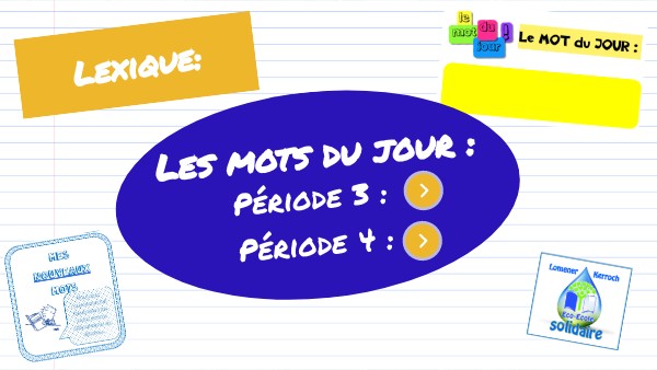 Les mots du jour | Genially