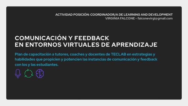 Falcone Virginia - Actividad: Posición Coordinador/a L&D | Genially