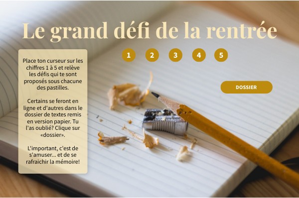 Francis - Le grand défi de la rentrée | Genially