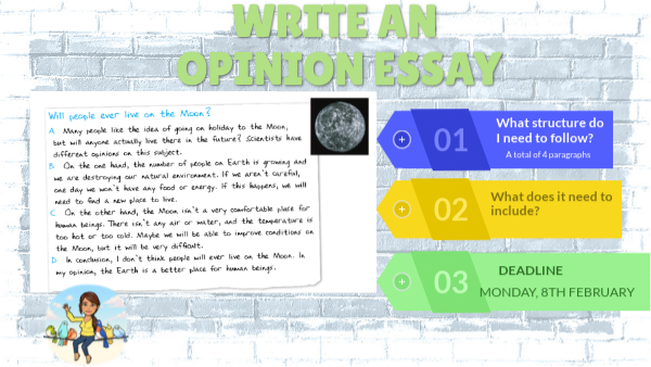 Write your opinion essay 2ESO (UNIT 5) | Genially