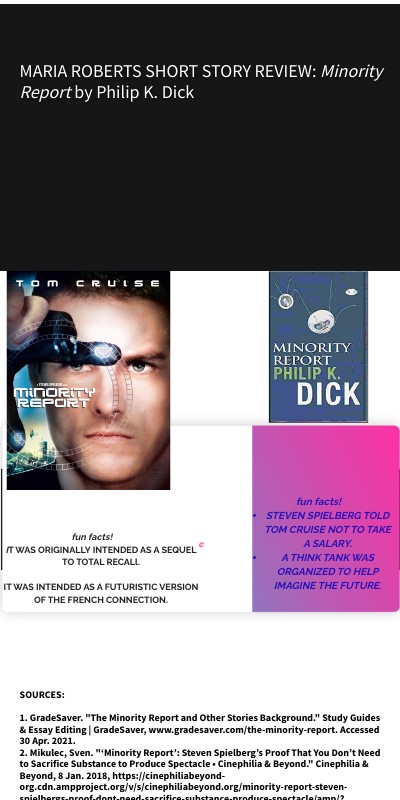 SHORT STORY REVIEW MINORITY REPORT | Genially