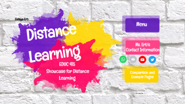 Distance Learning - EDUC 415 Showcase for Learning