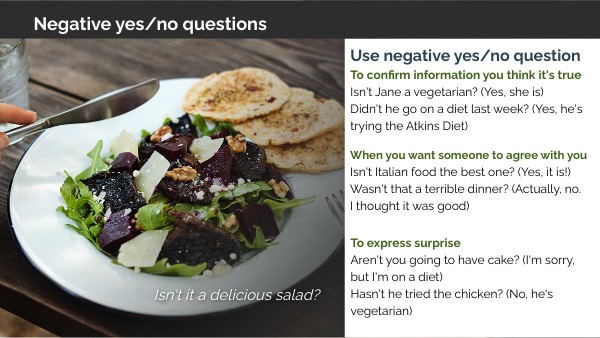 Negative Yes/No question | Genially