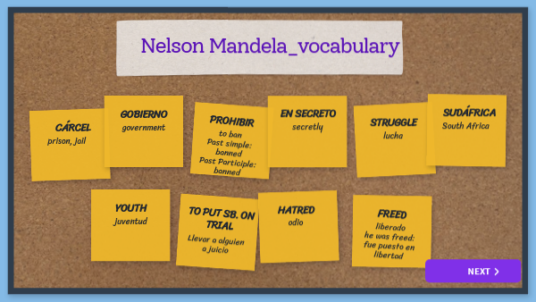 Nelson Mandela_vocabulary | Genially