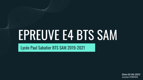 EPREUVE E4 | Genially