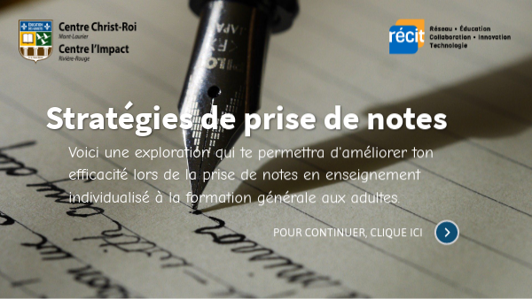 Stratégies prise de note-CCR | Genially