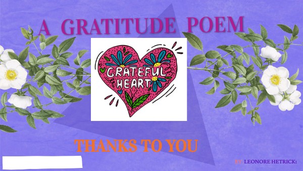 A GRATITUDE POEM | Genially