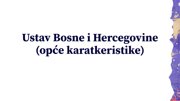 Ustav BiH-opće karakteristike