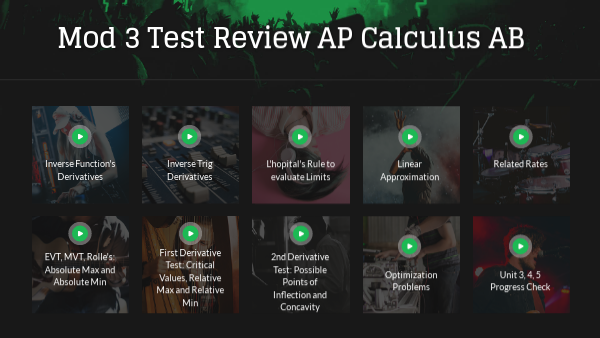 Mod 3 Test Review- AP CALC AB