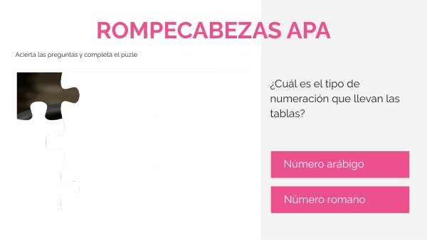 ROMPECABEZAS DEL FORMATO APA