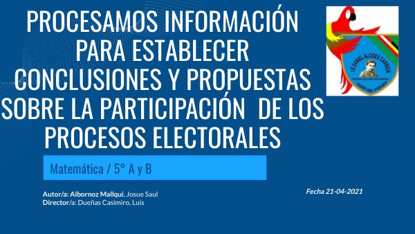 Procesamos información para establecer conclusiones y propuestas | Genially