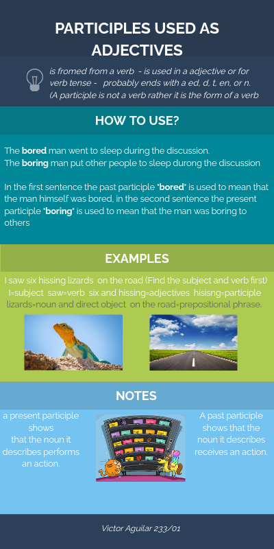PARTICIPLES USED AS ADJECTIVES | Genially