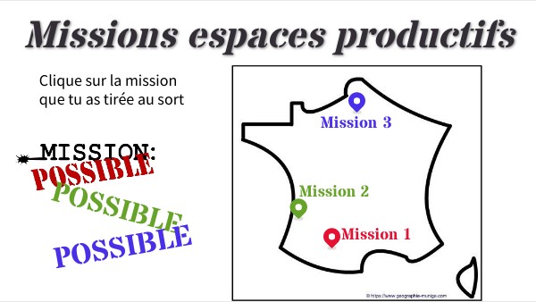 Missions Espaces productifs | Genially